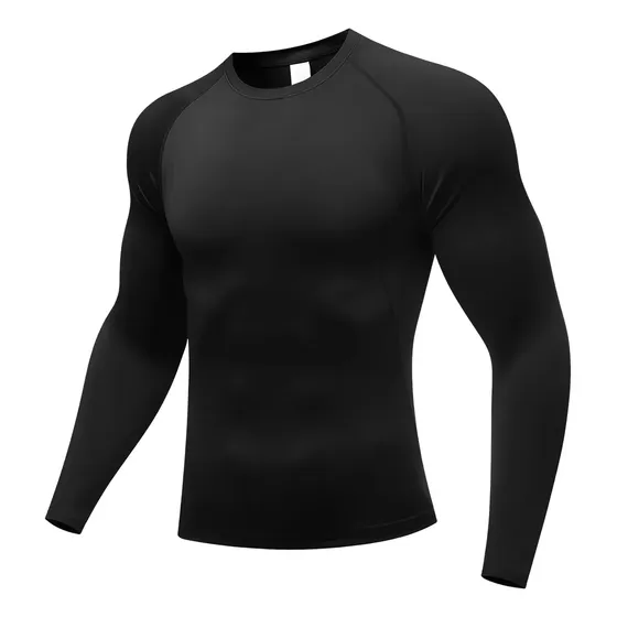 Playera Deportiva Manga Larga Negra | MercadoLibre