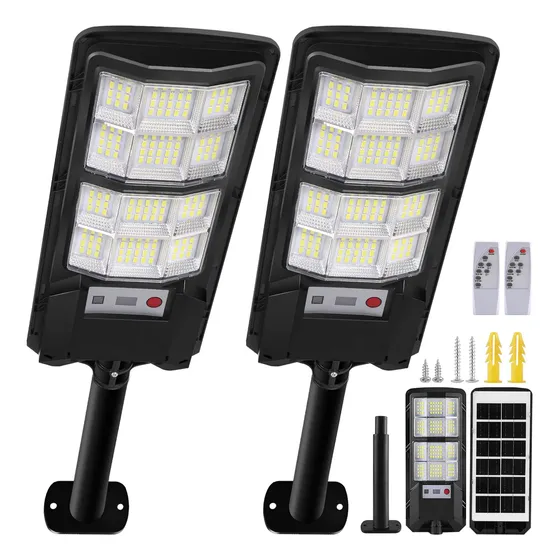 Lampara Led Solar Exterior Jardín Suburbana Luminaria 2pack Negro ...