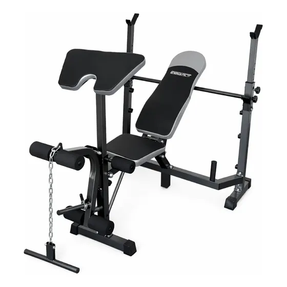 Banco De Pecho Pesas Plano Regulable Plegable + Paralelas Energy Fit ...
