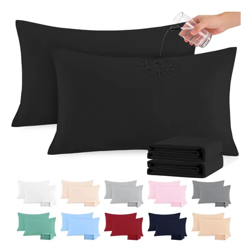 Juego De 2 Fundas De Almohada Con Cremallera, Transpirable Color Gris ...
