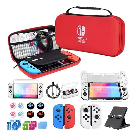 Aiyinsmart Kit Protector Rojo Para Nintendo Switch Oled Con 30 ...