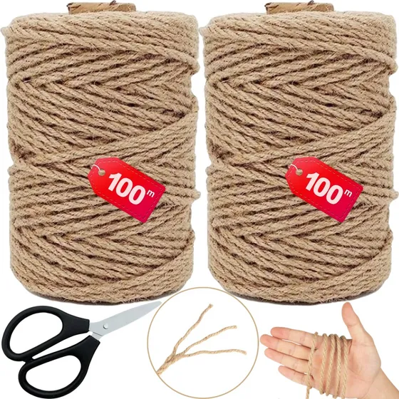 2pzs Cordon Henequen Hilo Yute Natural Decorar 6mm X 50m | MercadoLibre 📦
