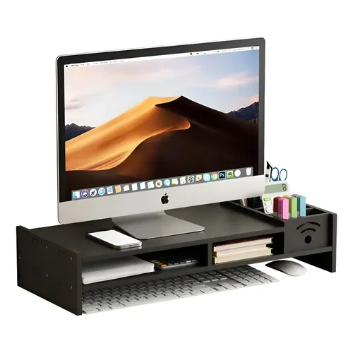Soporte Monitor Escritorio De Madera De 2 Nivele Organizador Color ...