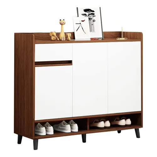 Zapatero Madera Modernos Organizadora 3 Puertas 2 Cajón 90cm Color Gris ...