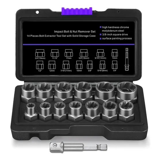 Juego Extractor De Tornillos Tuerca Y Pernos Barridos 14 Pzs | MercadoLibre 📦