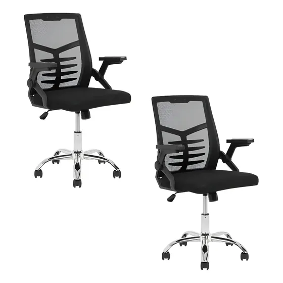 Silla De Escritorio Oficina Ergonomica Circle Line Mesh Color Negro ...