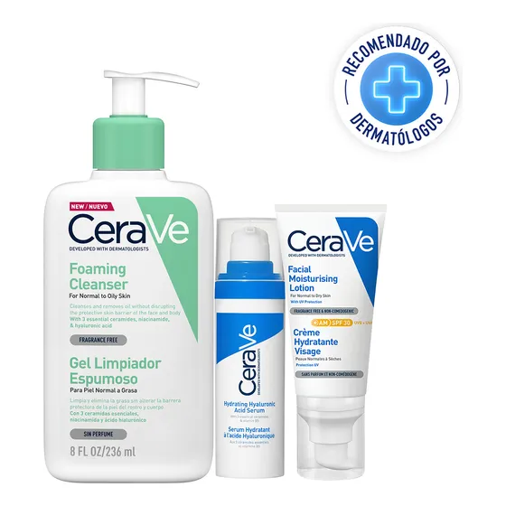 Kit Cerave Rutina Facial: Limpia, Hidrata Y Protege Tu Piel ...
