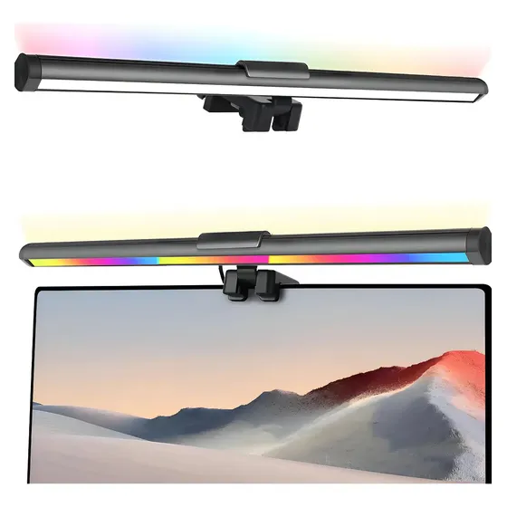 Lámpara Led Gievuleo Para Monitor Rgb Usb 15 Colores Control Brillo ...