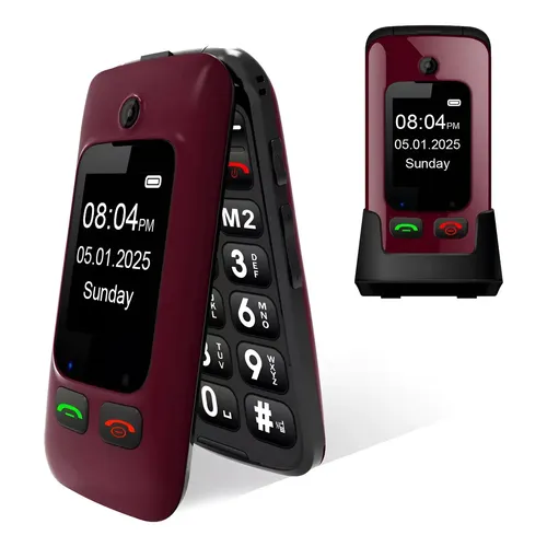 Cellallure | Teléfono Móvil Flip Para Adultos Mayores Bienestar, Con ...