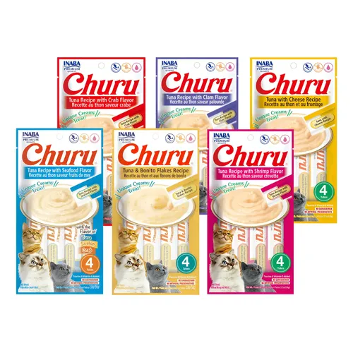 Churu Snack Gatos Sabor Atun-salmon Pack 6 Unid - 24 Tubos | Cuotas sin ...