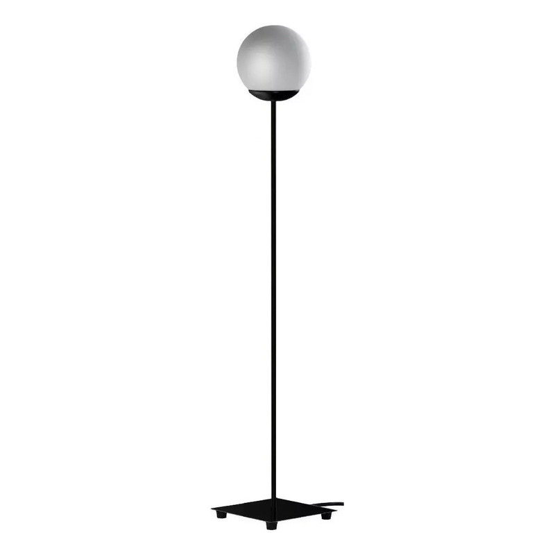 LUZ DESING, Lampara De Pie 1 Luz Globo Opal Apto Led Negro Luz Desing LUZ DESING, Lampara De Pie 1 Luz Globo Opal Apto Led Negro Luz Desing