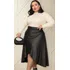Saia Envelope Plus Size Feminina Courino Longa Tamamho 54 ...