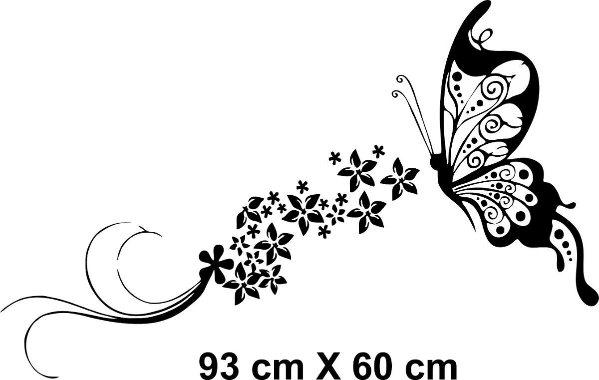 Adesivo Decorativo Parede Borboleta Floral Flores Faixa R 43 99 Em