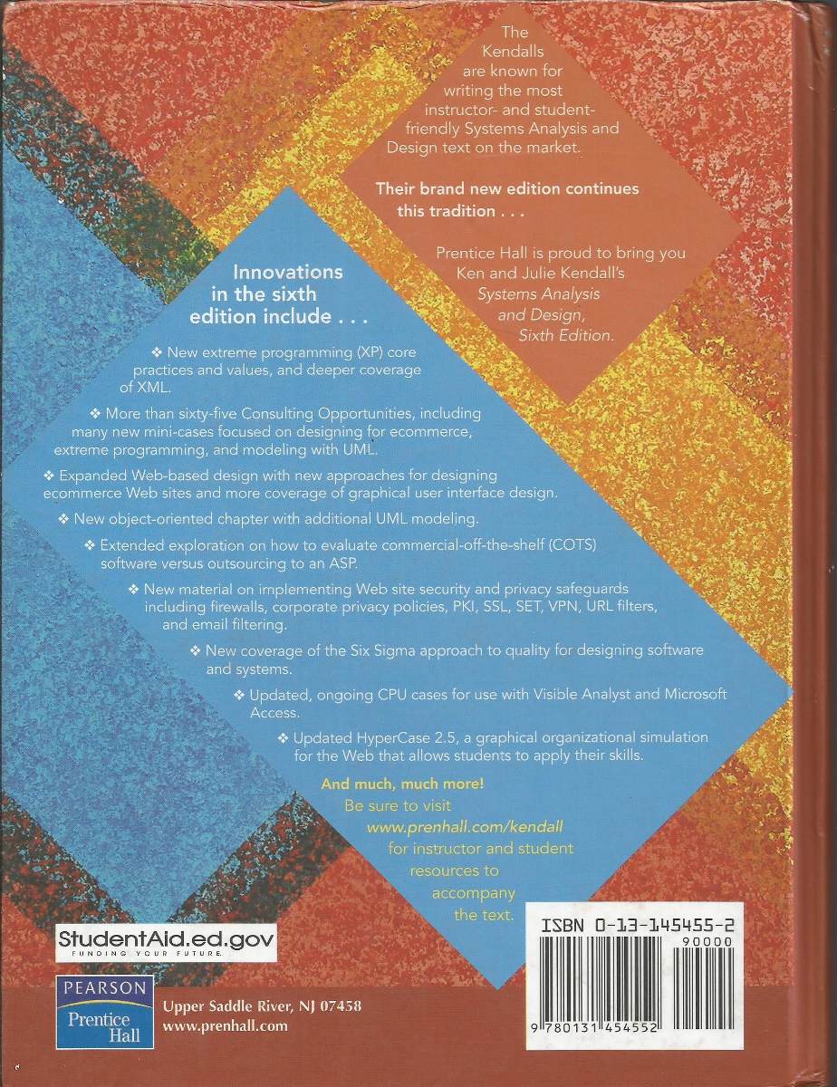 Análisis Y Diseño De Sistemas. Kendall. 6a Edición.en Inglés - $ 250.00 ... Análisis Y Diseño De Sistemas. Kendall. 6a Edición.en Inglés - $ 250.00 ...