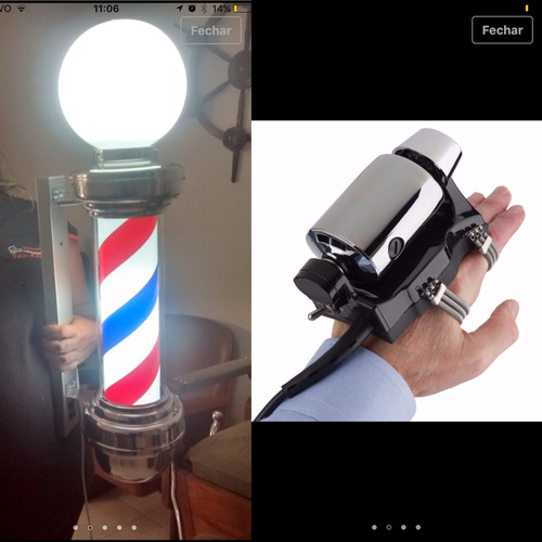 Barber Pole Luminária De Barbeiro Massageador Facial Oster R 1 500