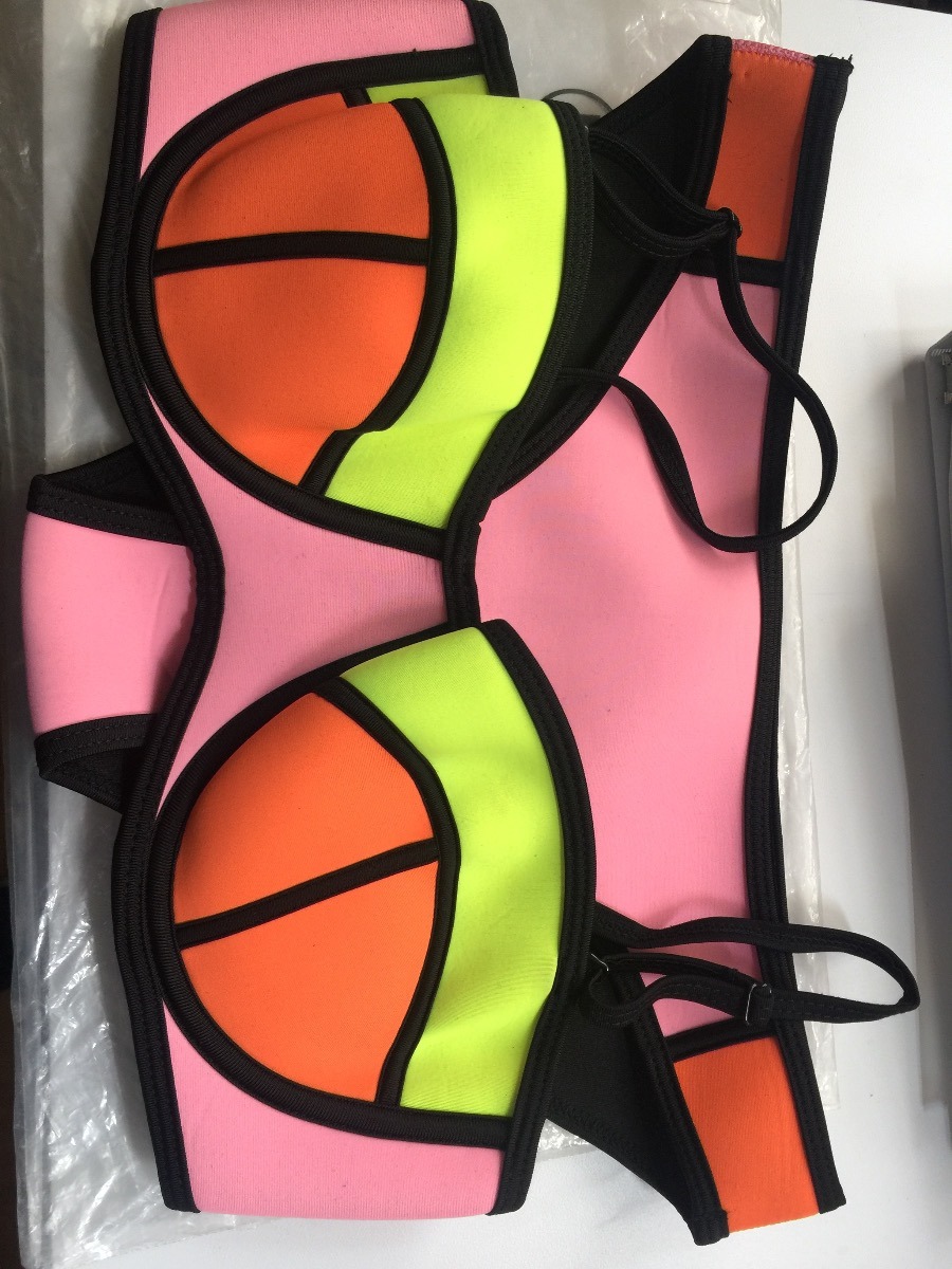 Bikini Neopreno Triangle Neon Colores Sexy Liquidacion Playa 449 00
