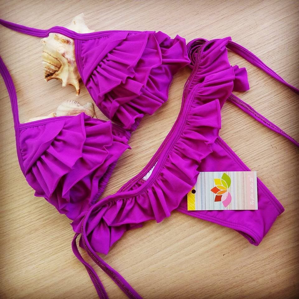 Biquíni Lacrou Com Bojo Roxo Babado Panicats R 9500 Em Mercado Livre