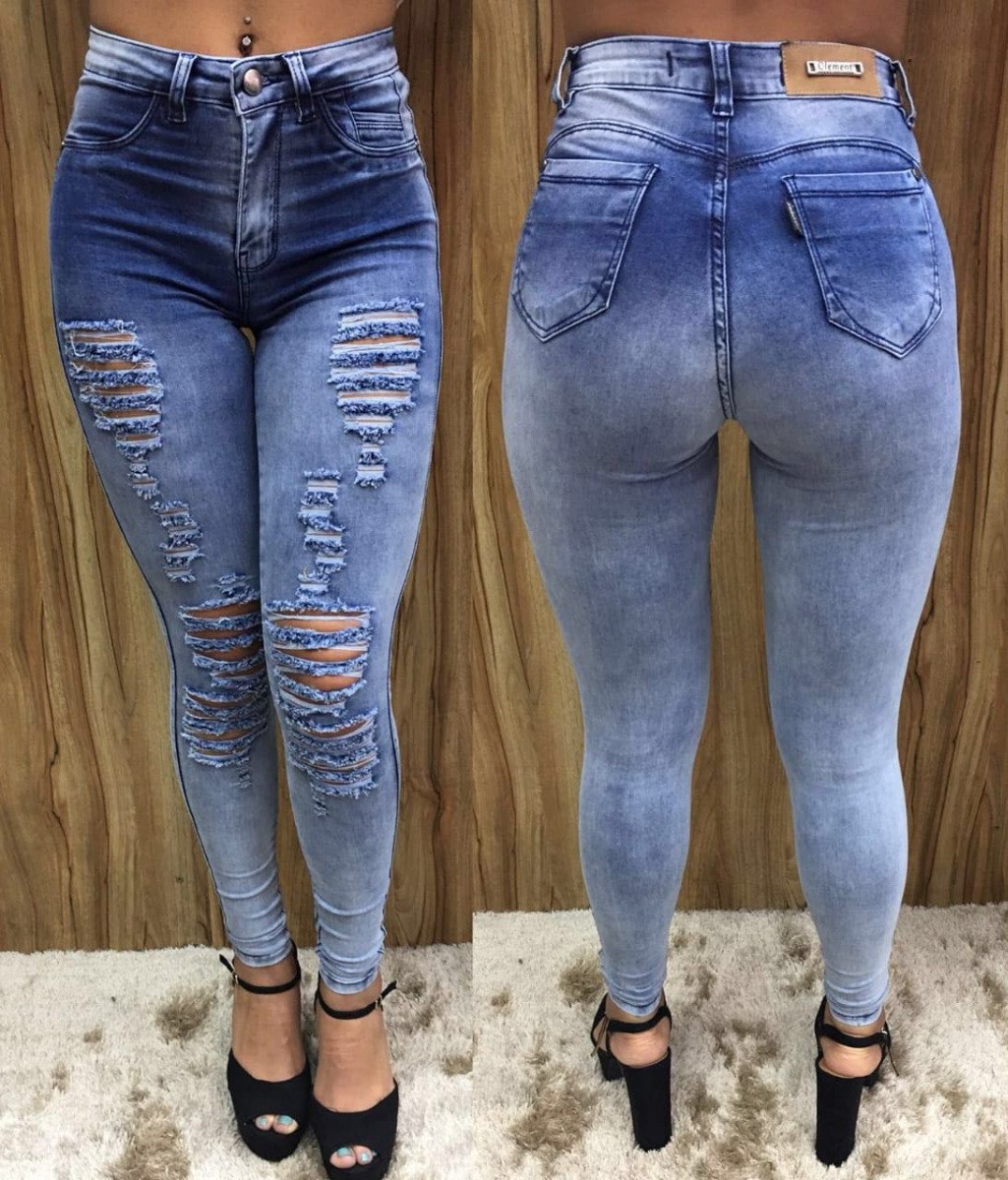 Calca Jeans Rasgada Feminina - FILECLOUD Calca Jeans Rasgada Feminina - FILECLOUD