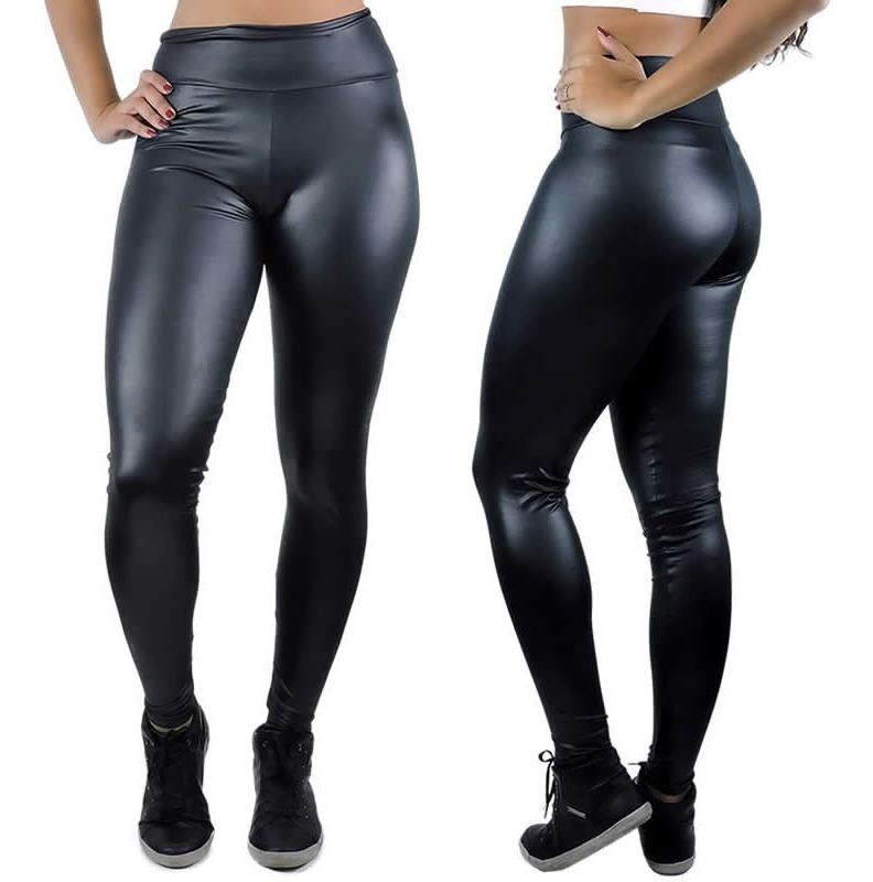 Calça Legging Cirre Brilhosa Preta Fitness Feminina R 44 90 Em
