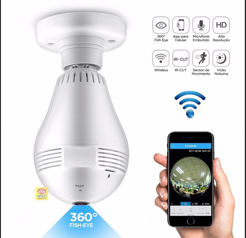 Camera Ip Seguraca Lampada Vr 360 Bocal Espia Wifi V380 Rv - R$ 110,00 ... Camera Ip Seguraca Lampada Vr 360 Bocal Espia Wifi V380 Rv - R$ 110,00 ...