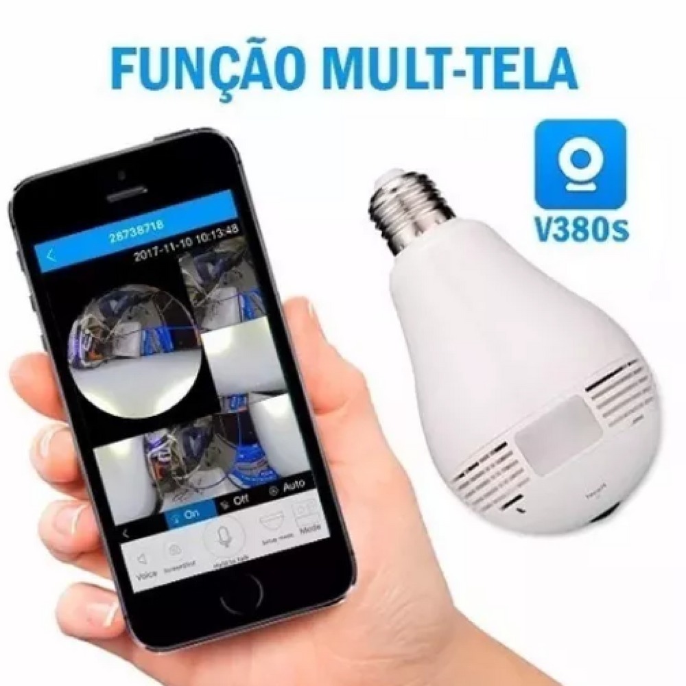 Camera Ip Seguraca Lampada Vr 360 Panoramica Espia Wifi V380 - R$ 118 ... Camera Ip Seguraca Lampada Vr 360 Panoramica Espia Wifi V380 - R$ 118 ...