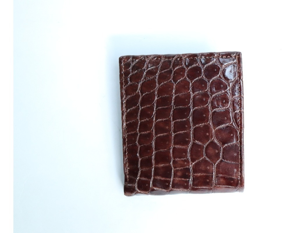 Cartera De Piel Exotica Piton Víbora Original Cocodrilo Cafe 99000 En Mercado Libre