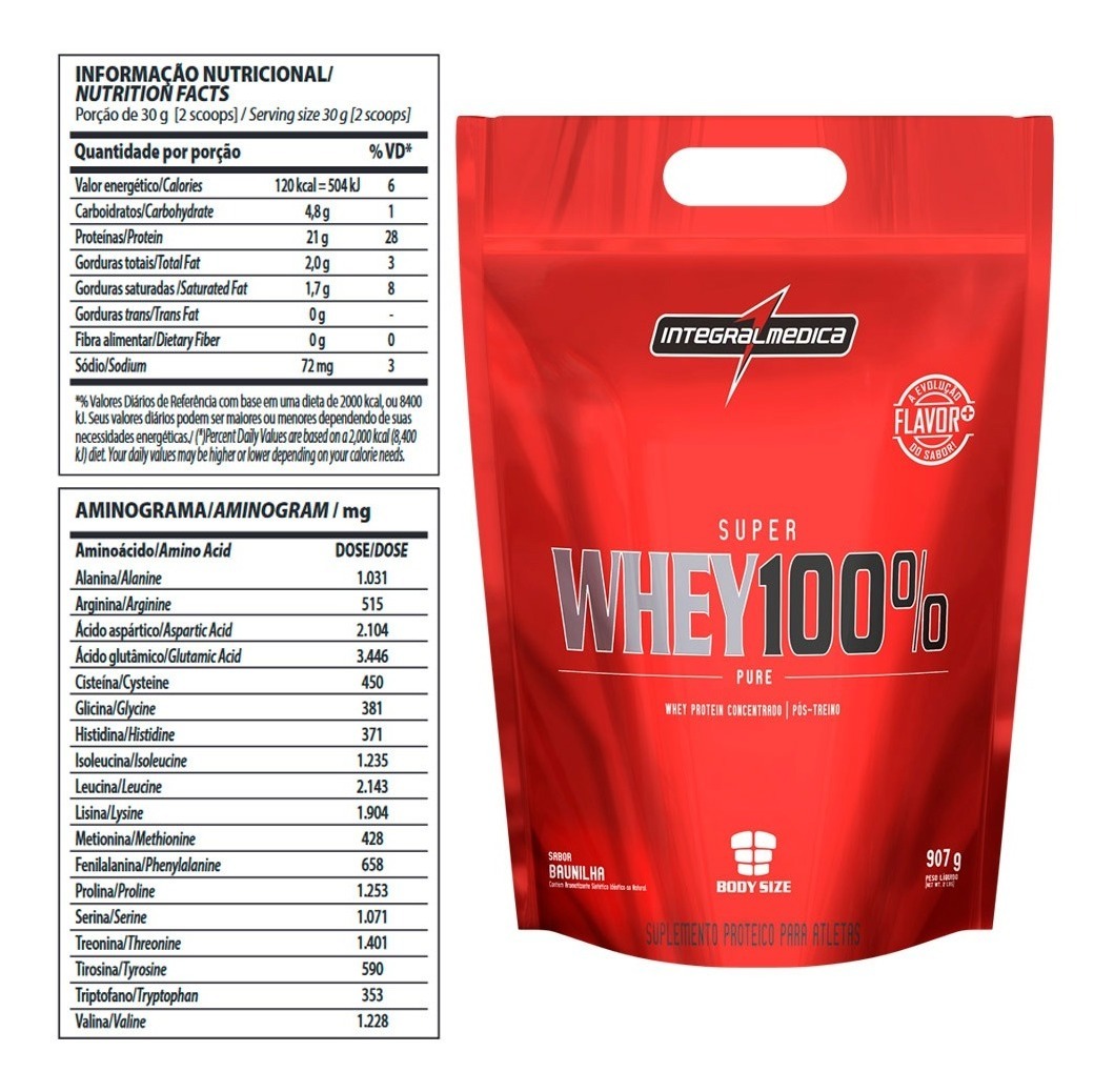 Combo 2x Whey 100 Pure 907g Integral Medica R 125 90 Em Mercado