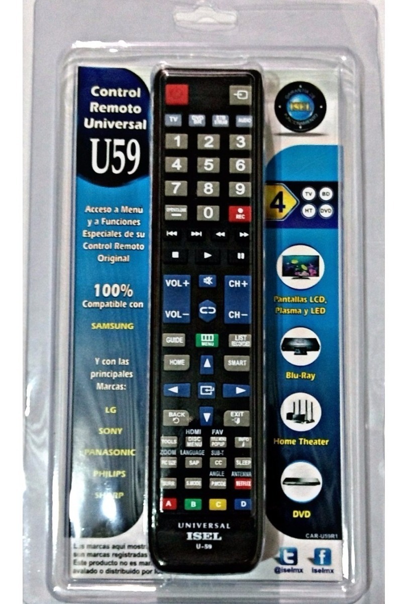 Control Remoto Universal U59 Isel Mas De 1000 Marcas - $ 299.00 en ... Control Remoto Universal U59 Isel Mas De 1000 Marcas - $ 299.00 en ...