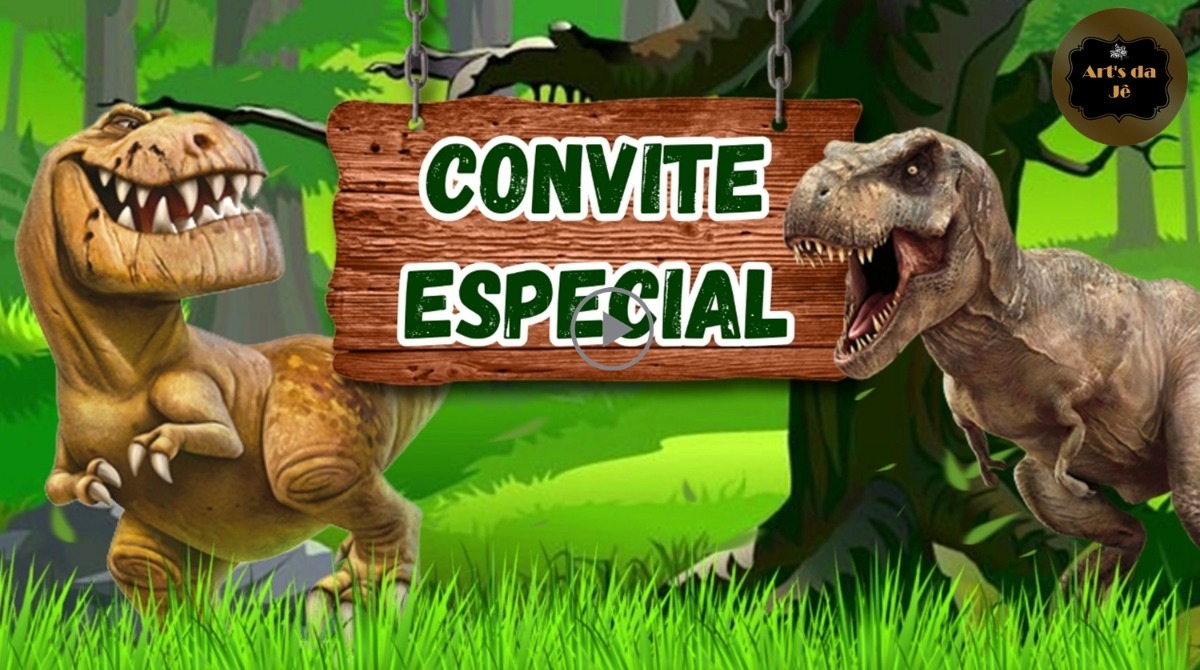 Convite Animado Dinossauro Com 4 Fotos R 36 90 Em Mercado Livre