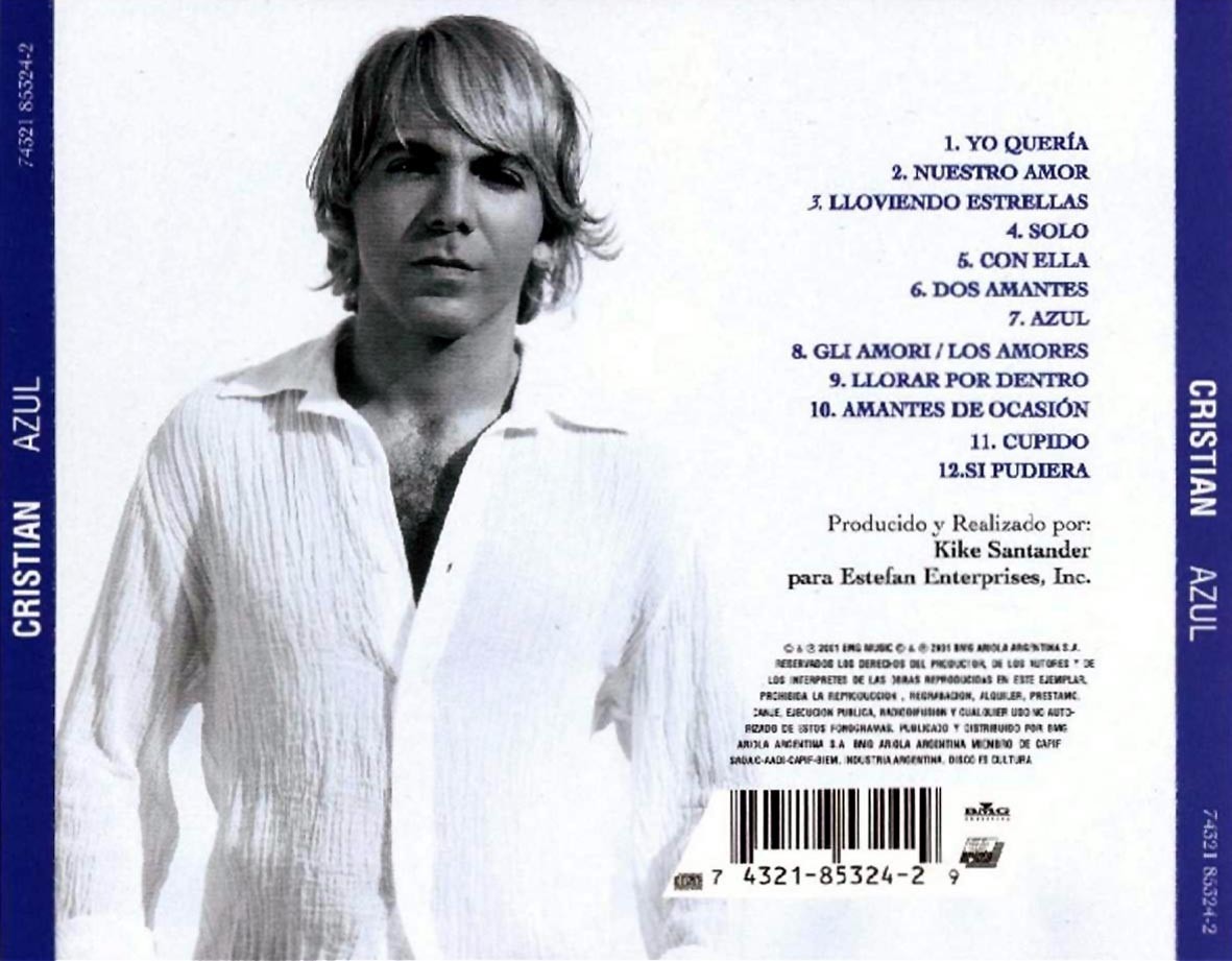 Cristian Castro: Azul Cd Seminuevo 1ra Ed 2001 Made In Usa - $ 199.00 ...
