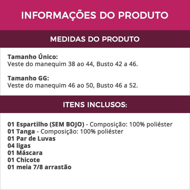 Fantasia Espartilho Tiazinha Dominadora Com Chicote R 65 90 Em