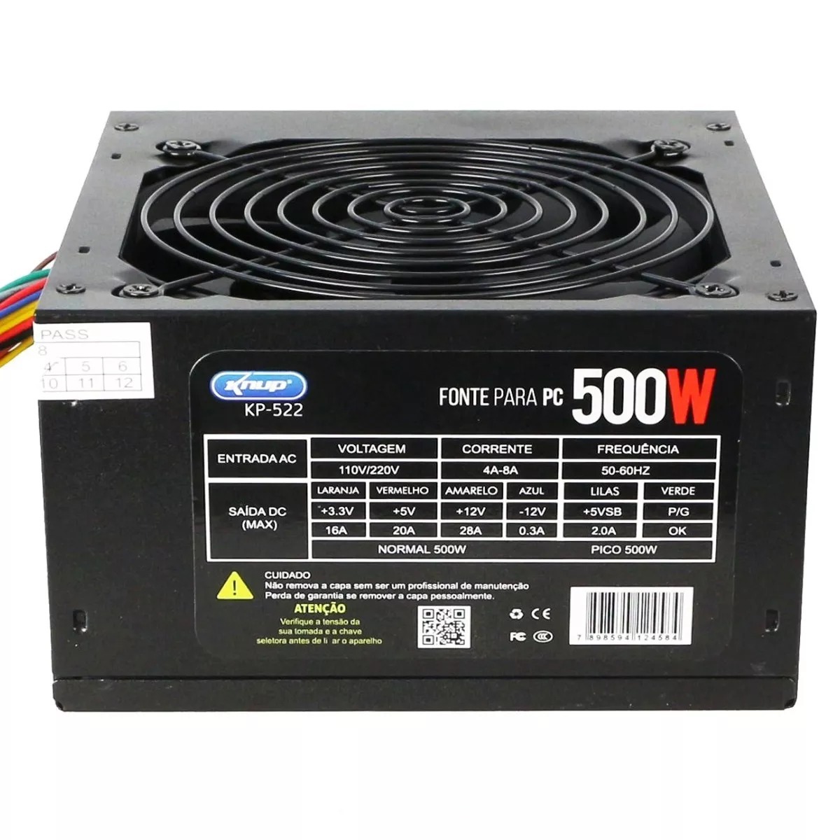 Fonte Atx 500w Reais Gamer Super Silenciosa Para Pc Bivolt R 125 45