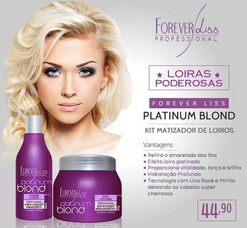 Forever Liss Kit Platinum Blond Matizador Brinde R 54 00 Em