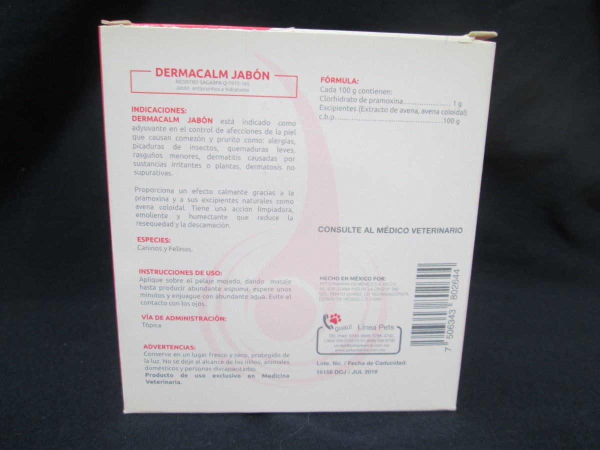 Jabón Dermacalm Comezón Prurito Hidratante Perros Gatos - $ 87.00 en ... Jabón Dermacalm Comezón Prurito Hidratante Perros Gatos - $ 87.00 en ...