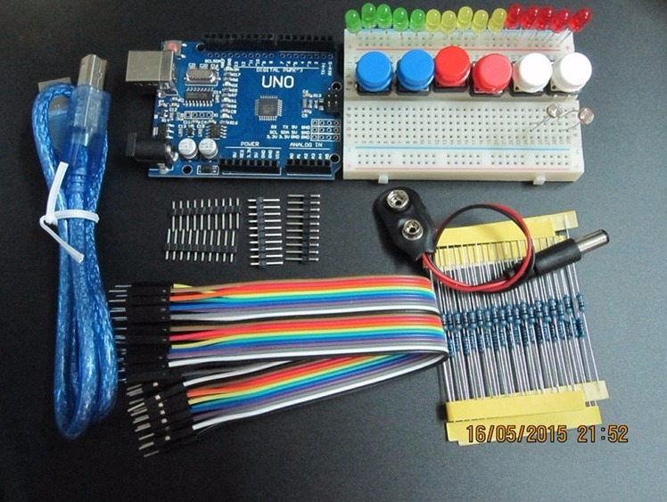 Kit Arduino Uno R3 Protoboard Jumper Leds Botões R 59 90 Em
