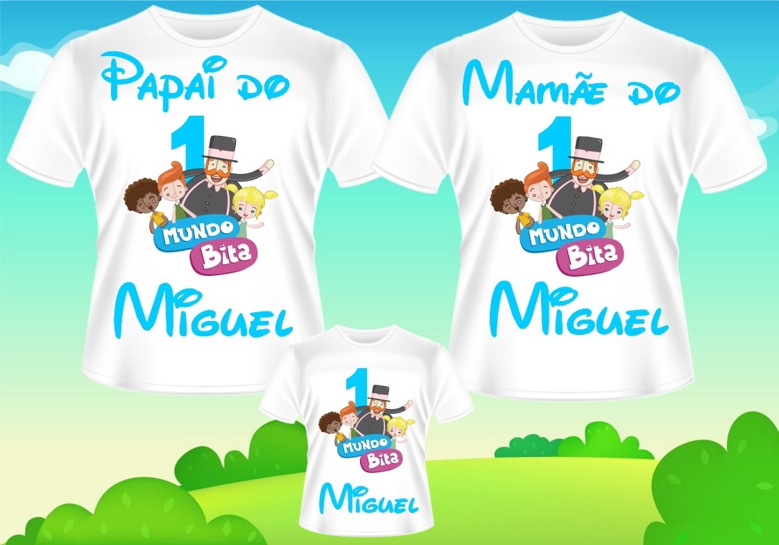 Kit Camisetas Personalizadas Festa Infantil Mundo Bita Com 3 - R$ 72,99 ... Kit Camisetas Personalizadas Festa Infantil Mundo Bita Com 3 - R$ 72,99 ...