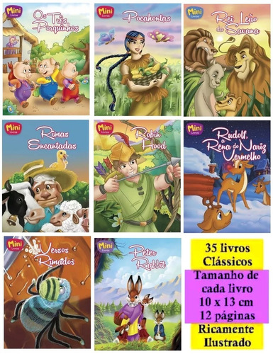 Kit Com 35 Mini Clássicos - Livros Infantil - R$ 54,90 em Mercado Livre Kit Com 35 Mini Clássicos - Livros Infantil - R$ 54,90 em Mercado Livre