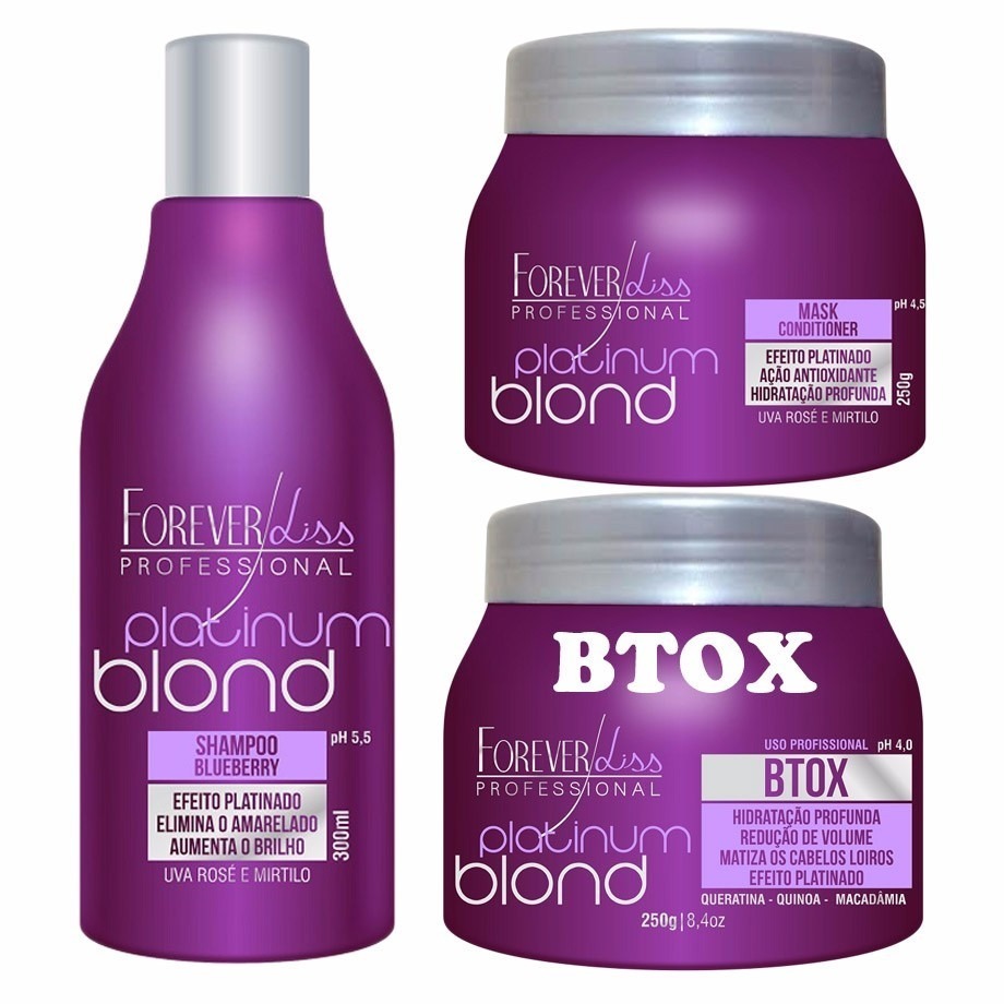 Kit Matizador Cabelo Com Luzes Loiras Forever Liss Platinum R 119 41