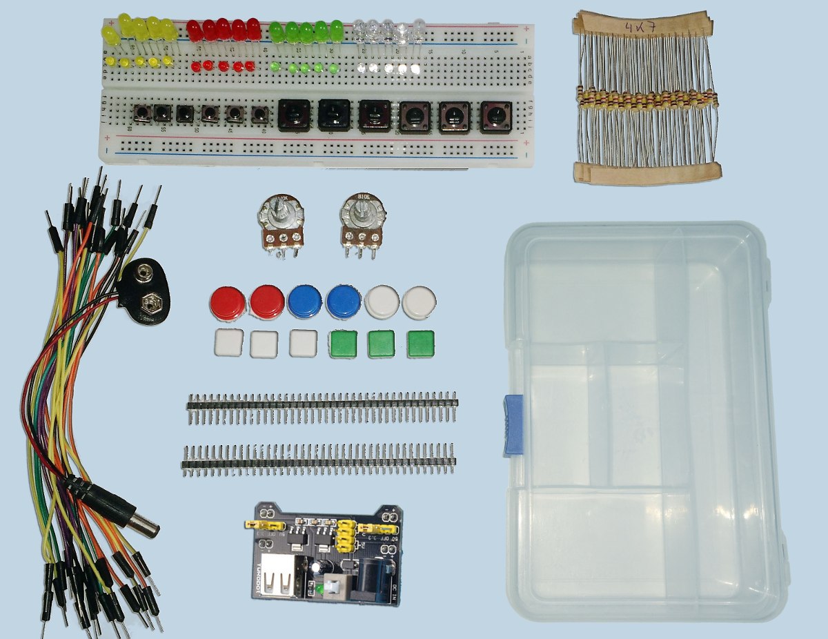 Kit Protoboard Fuente Componentes Caja Para Arduino 11 900