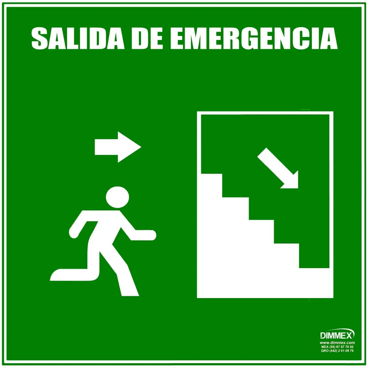 Letrero Salida De Emergencia Escalera 25x25 Acabado Natural - $ 30.00 ...