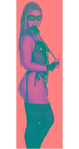 Lingerie Com Espartilho Em Vinil Tiazinha Dominadora Sensua R 150 00