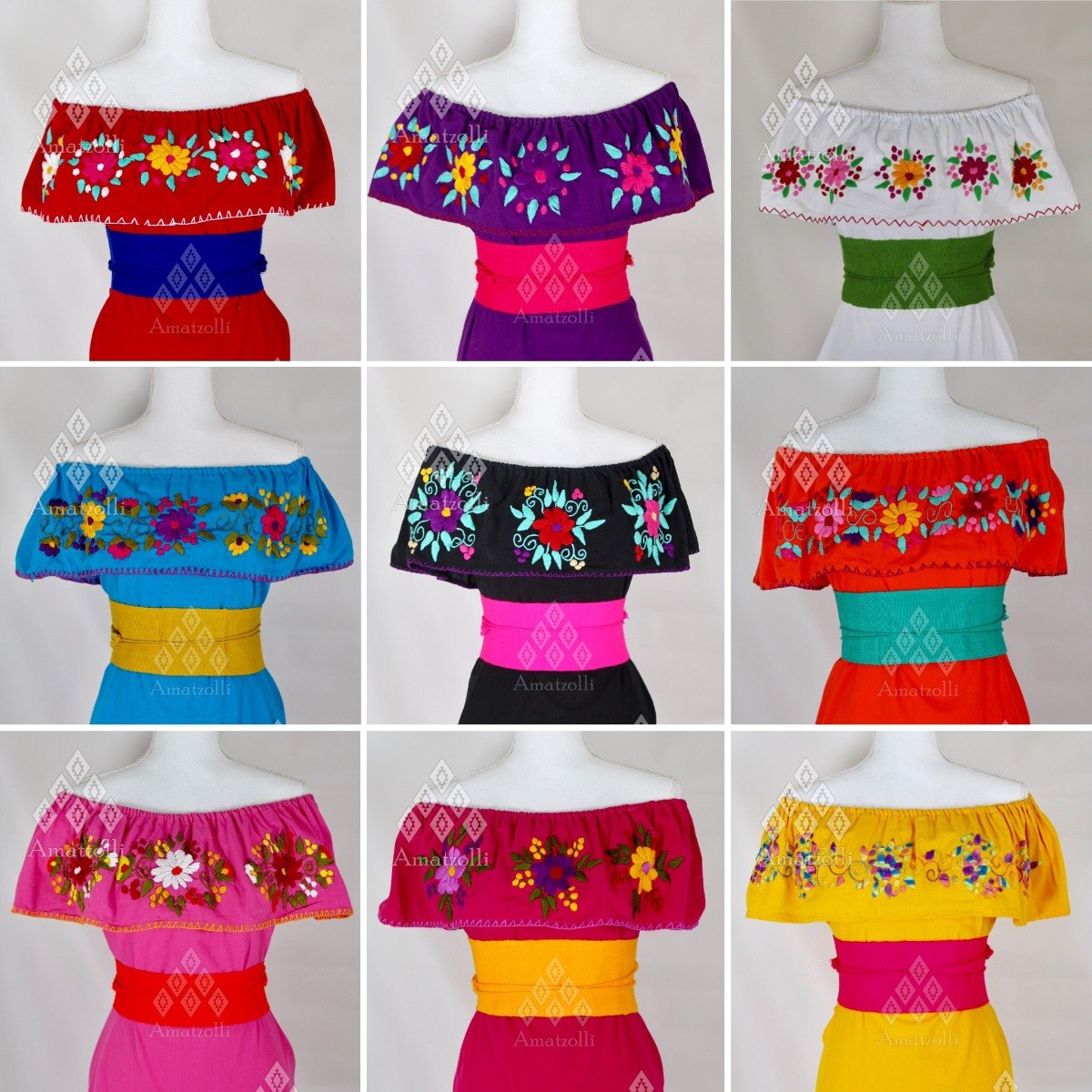 Lote 25 Blusas Artesanal Mex Estilo Campesina Mod Carolina 3 999