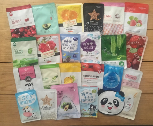 Lote Paquete 10 Mascarillas Coreanas De Tela En Sobre Hidratantes