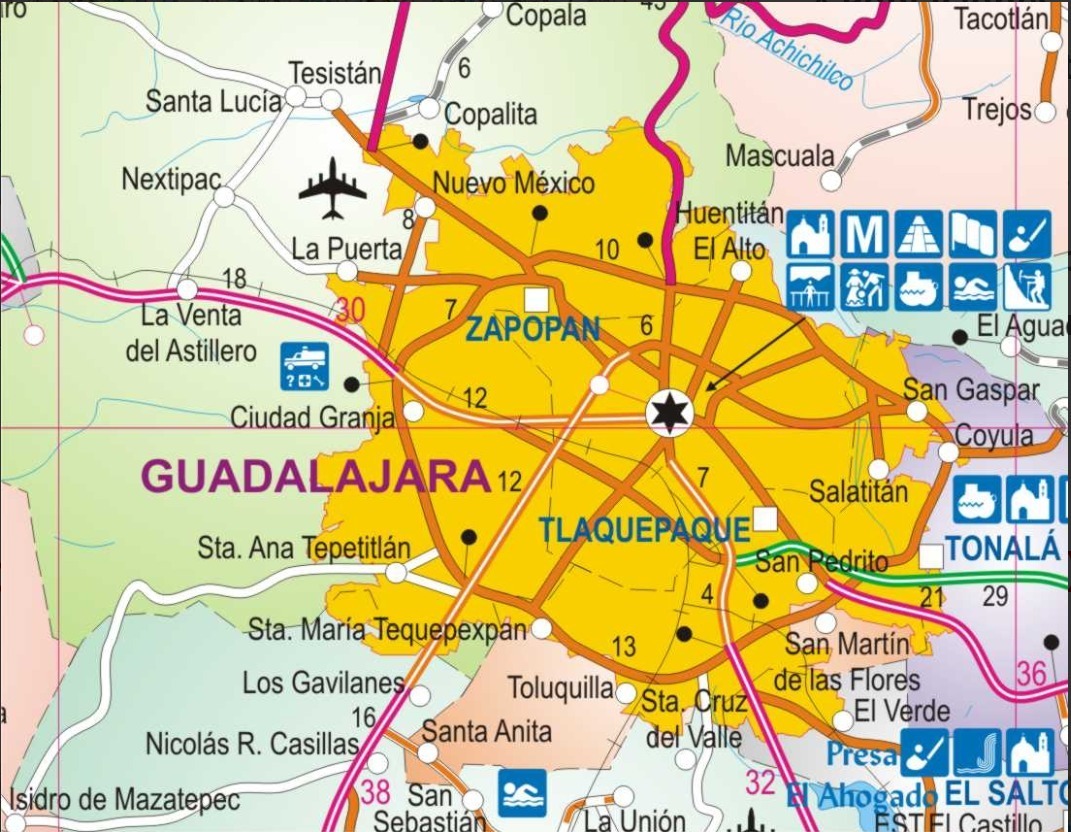 Mapa De Guadalajara Jalisco Mexico Mapa De Guadalajara Jalisco Mexico