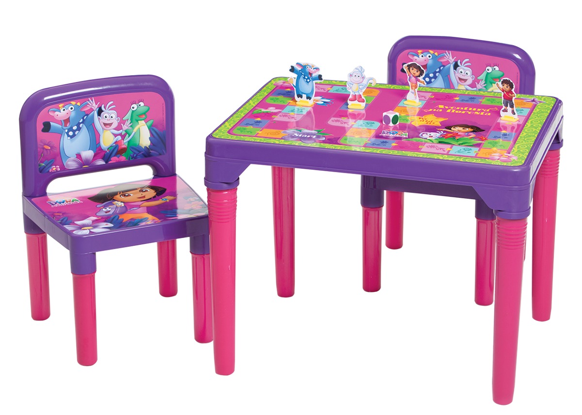 Mesa Mesinha Infantil C/ 2 Cadeiras Dora Aventureira C\ Jogo - R$ 179 ... Mesa Mesinha Infantil C/ 2 Cadeiras Dora Aventureira C\ Jogo - R$ 179 ...
