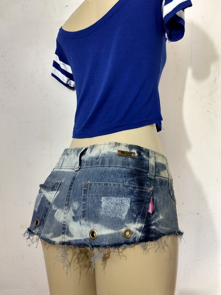 Micro Saia Frete Grátis Sainha Mini Saia Curta Jeans R 129 00 Em