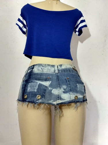 Micro Saia Frete Grátis Sainha Mini Saia Curta Jeans R 129 00 Em