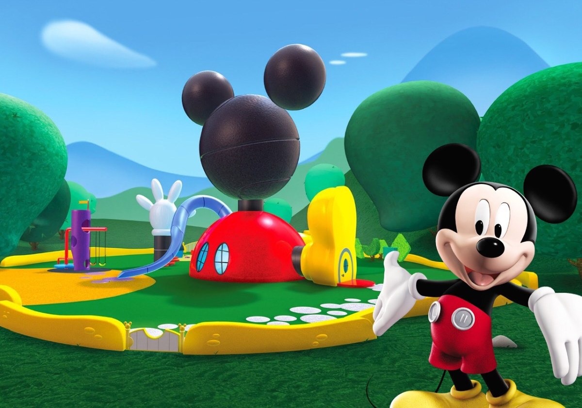 Painel Sublimado Casa Do Mickey Mouse 1,5 Alt X 2,5 Larg - R$ 119,00 em ...