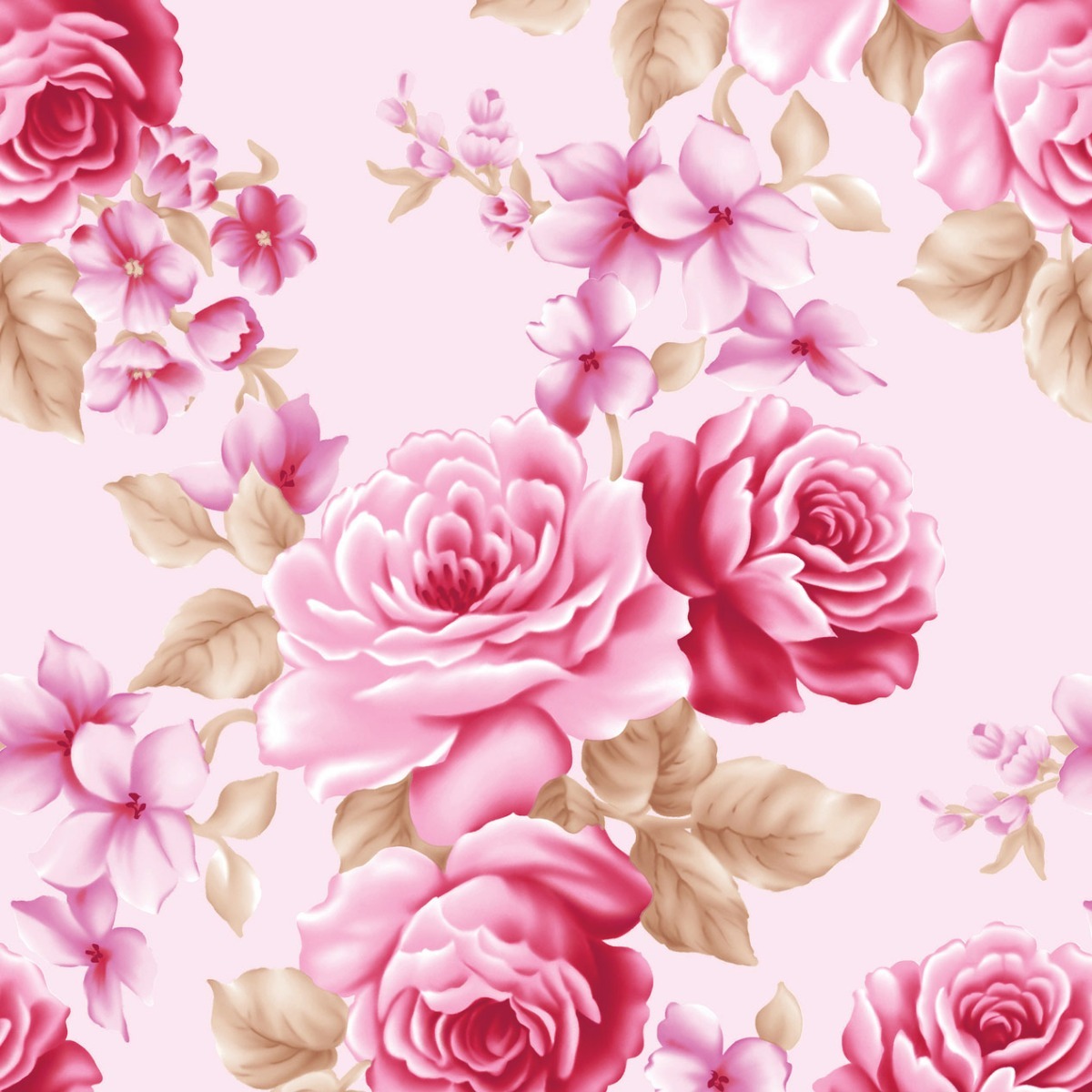 Papel De Parede Adesivo Floral Vintage Rosa Vinil Lavável 3m R 46 88