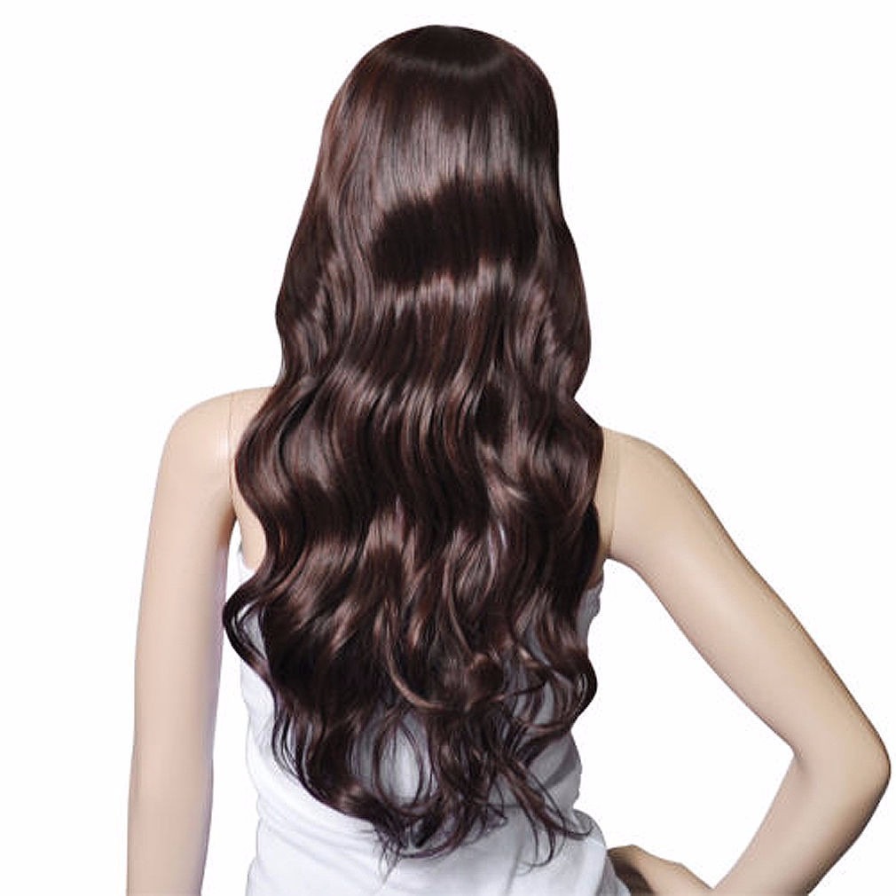 Peruca Castanho Escuro 70 Cm Idêntica A Cabelo Humano Linda R 239